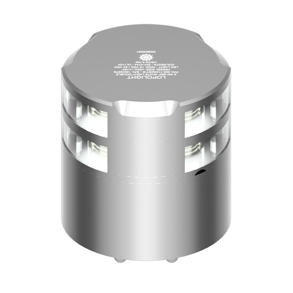 Lopolight 360 Double-Stacked 3nm Masthead Light - Silver Anodized ...
