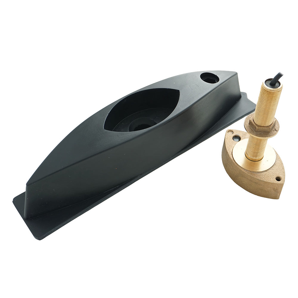 Echonautics Bronze Stem Thru-Hull CW Dual-Frequency Transducer w/Fairi ...