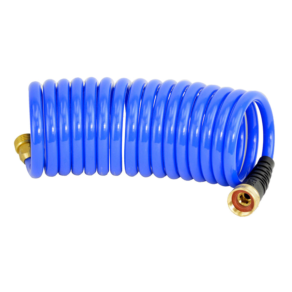 HoseCoil 15' Blue Self Coiling Hose w/Flex Relief – Life of Sailing