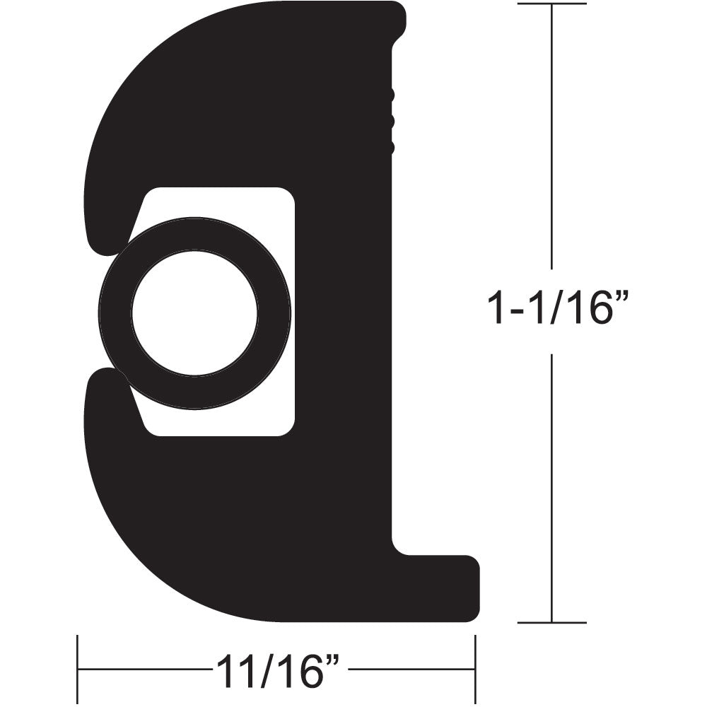 TACO Flex Vinyl Rub Rail Kit - Black w/Black Insert - 50' - 1-1/16 ...