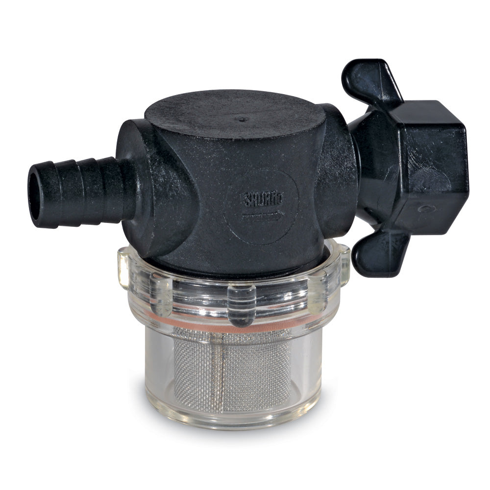 Shurflo by Pentair Swivel Nut Strainer - 1/2" Barb Inlet - Clear Bowl ...