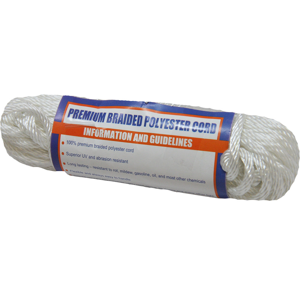 Sea-Dog Solid Braid Polyester Cord Hank - 5/32" x 50 - White – Life of ...