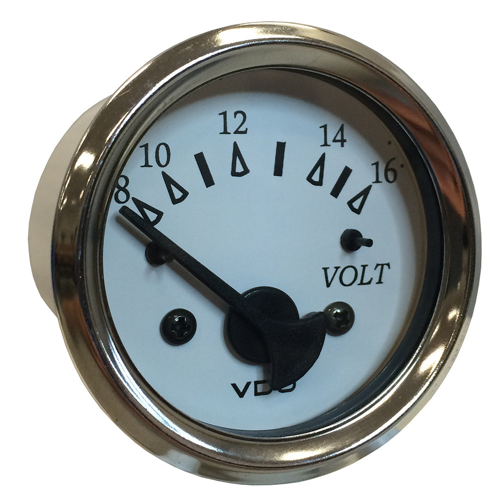 VDO Cockpit Marine 52MM (2-1/16") Voltmeter - White Dial/Chrome Bezel ...