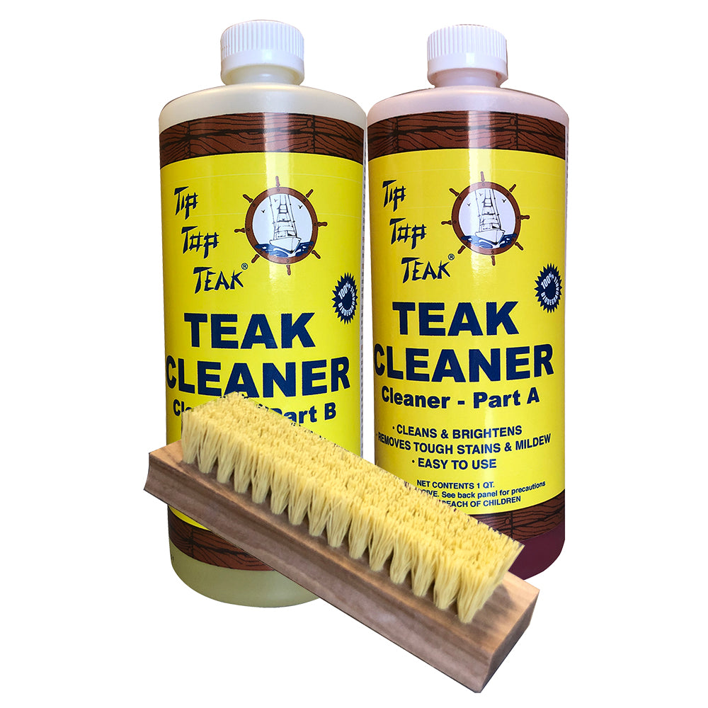 Tip Top Teak Cleaner Kit Part A Part B w/Brush – Life of Sailing